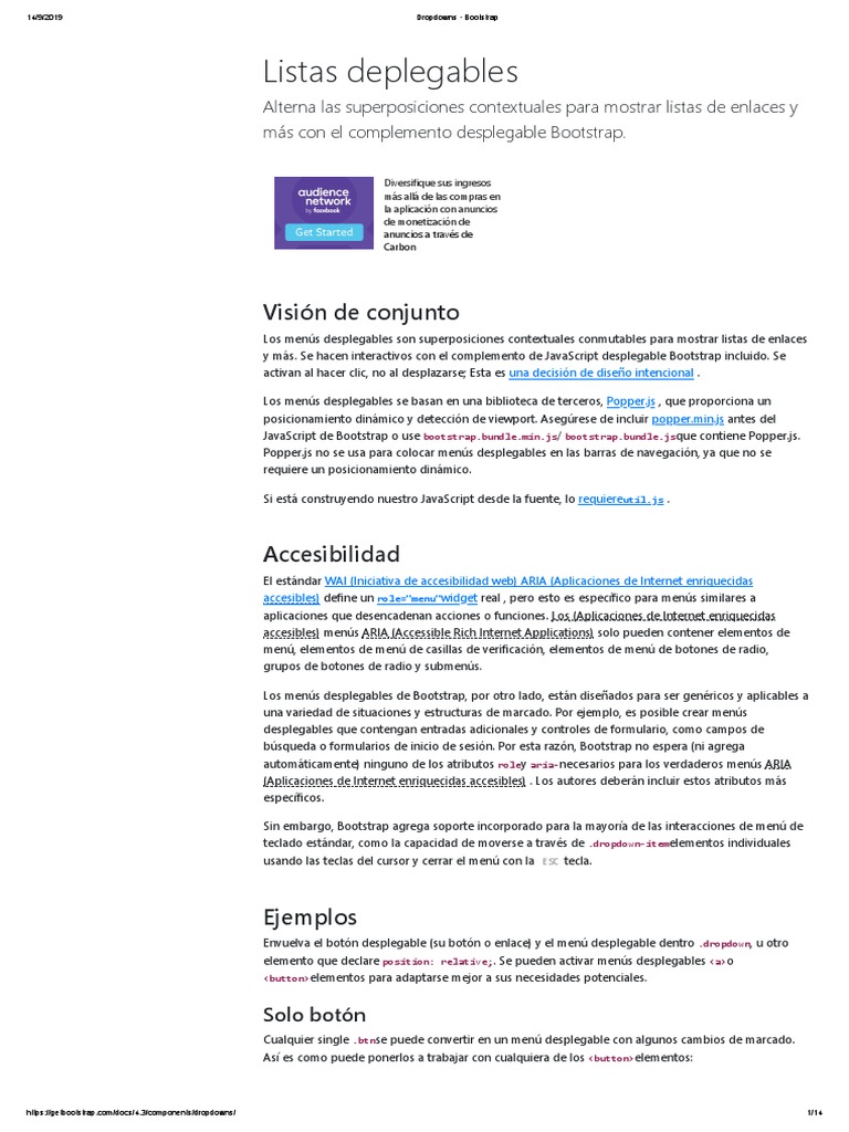 Dropdowns Bootstrap | PDF | Bootstrap (marco frontal) | Script Java