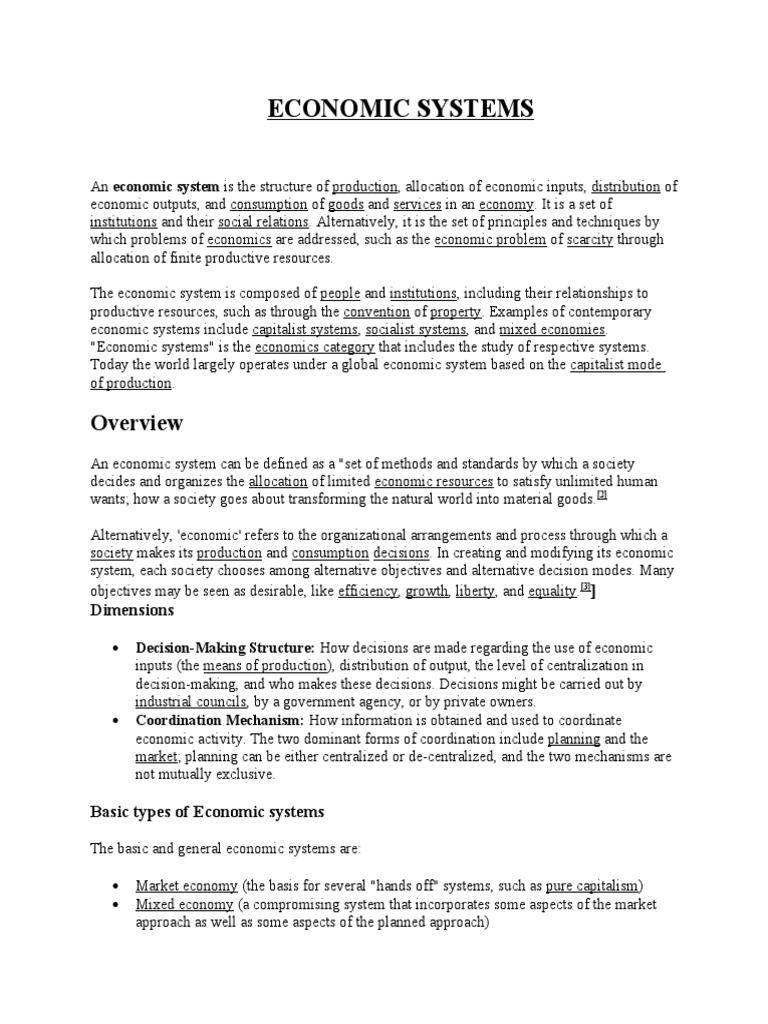 Economic Systems | PDF | Economic System | Far Left Politics