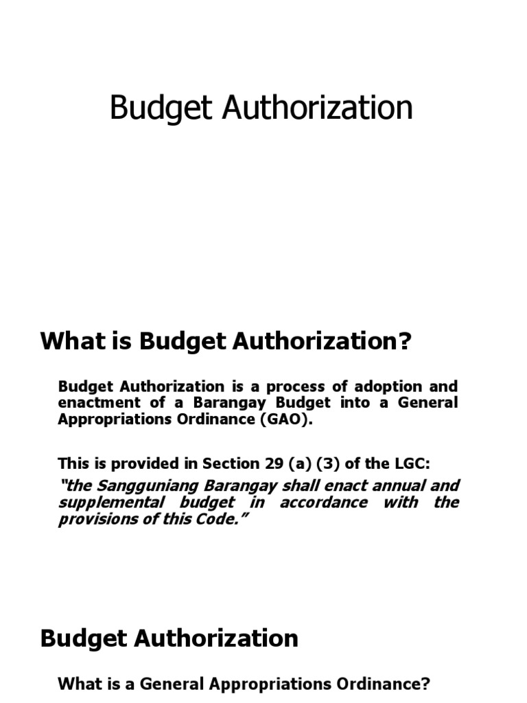 Budget Authorization - MML | PDF | Appropriations Bill (United States ...