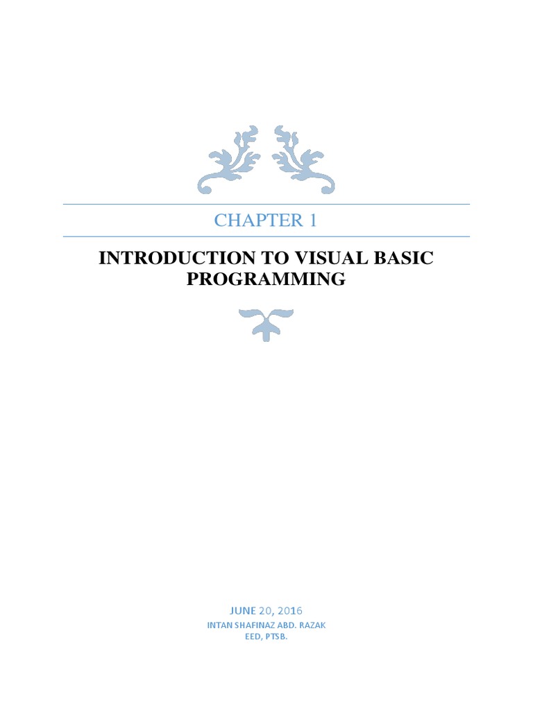 Chapter 1 - Introduction To VB Programming | PDF | Integrated Development Environment ...