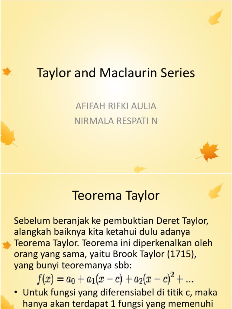 Deret Taylor dan Maclaurin Series | PDF