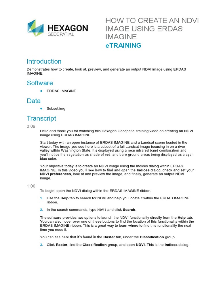 How - To - Create - An - NDVI Image - Using - ERDAS - IMAGINE | PDF | Filename | Computing