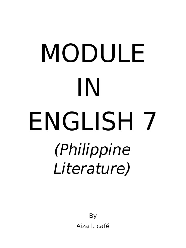 Module in English 7 | Download Free PDF | Narrative | Narration
