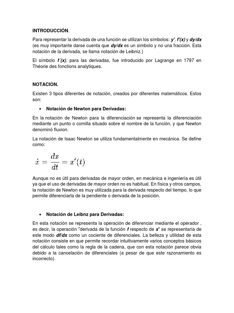 Notaciones de Las Ecuaciones Diferenciales | PDF | Derivado | Ecuaciones