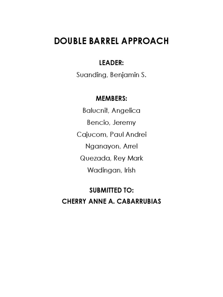 Final Double Barrel Approach | PDF | Government | Crime & Violence