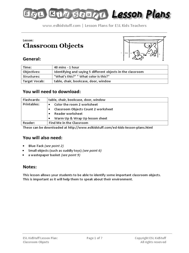 Lesson Plan School Supplies PDF | PDF | Lesson Plan | Classroom