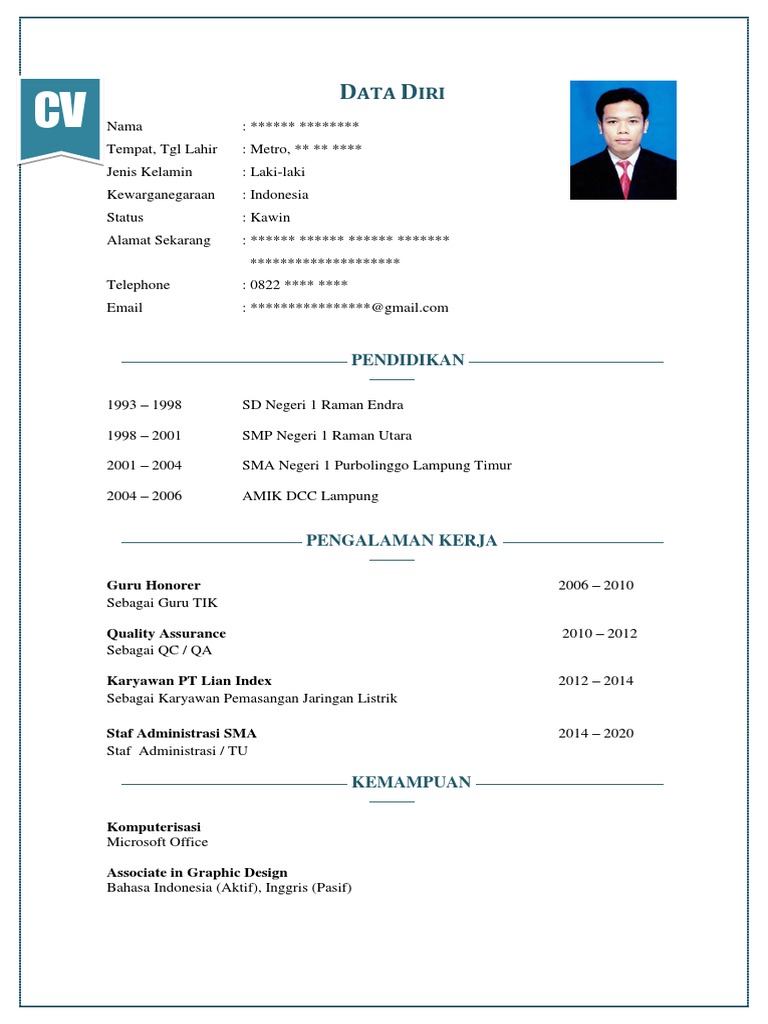 Contoh CV Ku | PDF