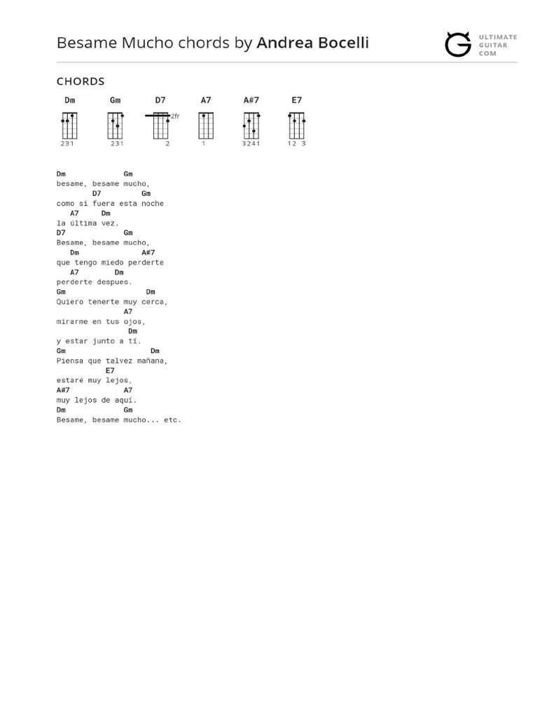 Besame Mucho Chords PDF | PDF
