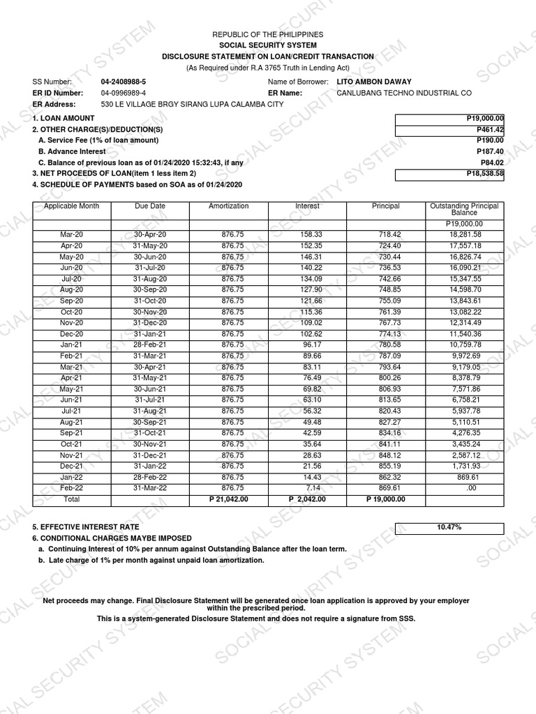 Sss PDF | PDF | Loans | Personal Finance