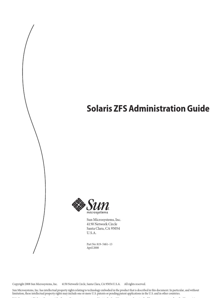Solaris ZFS Administration Guide: Sun Microsystems, Inc. 4150 Network ...