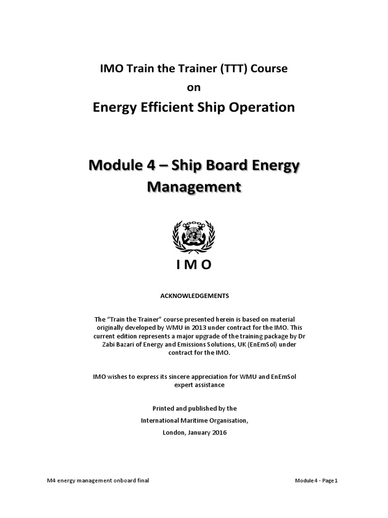 Ship Board Energy Management Plan | PDF | Ships | Water Transport