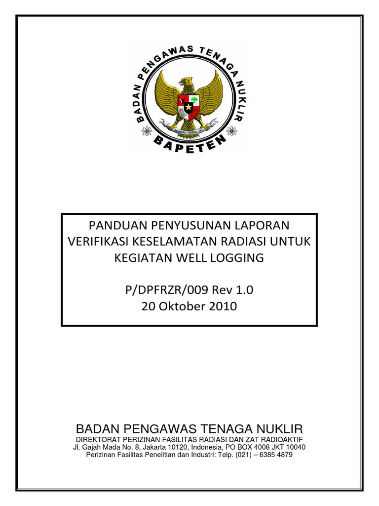 Panduan Laporan Verifikasi Keselamatan Radiasi Well Logging | PDF