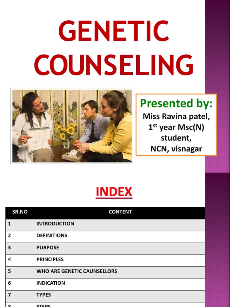 Overview of Genetic Counseling Practices | PDF | Genetic Counseling ...
