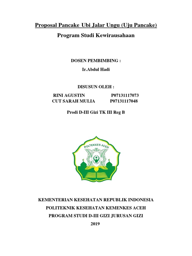 Proposal Pancake Ubi Jalar Ungu | PDF