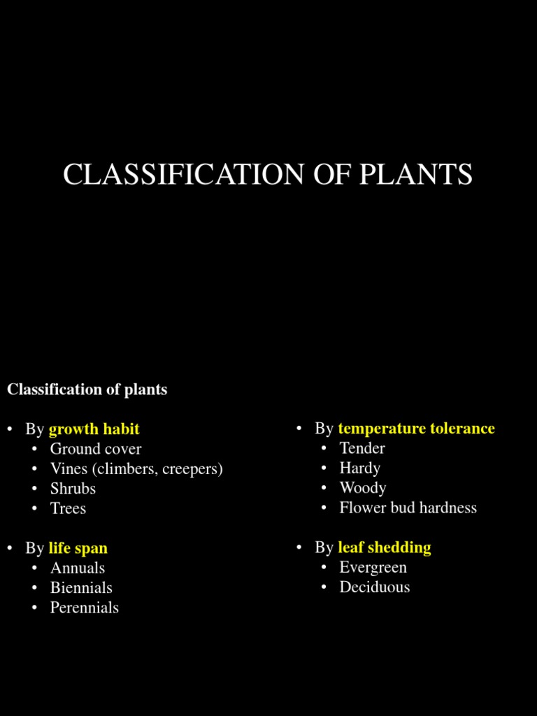 Plant Classification and Growth Habits | PDF | Shrub | Trees