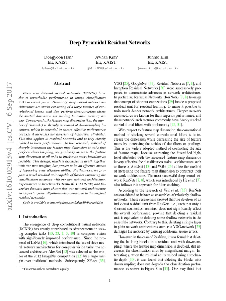 Deep ResNet | PDF | Artificial Neural Network | Mathematical Concepts