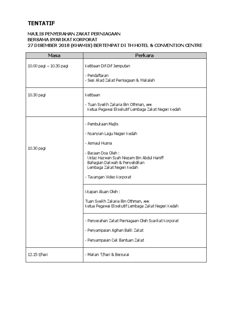 Tentatif Program 27 DIS | PDF