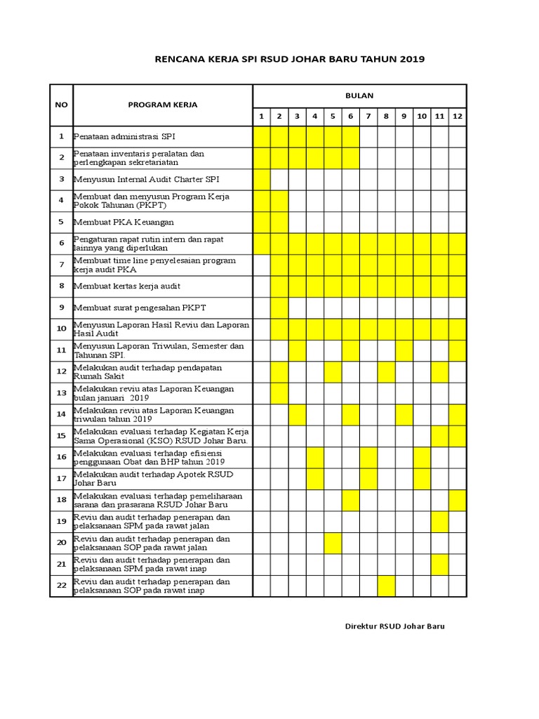 Rencana Kerja SPI 2019 | PDF