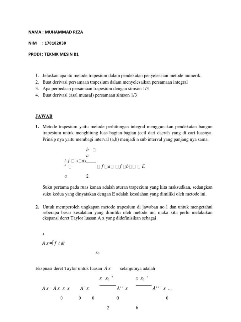 Tugas Metode Numerik | PDF