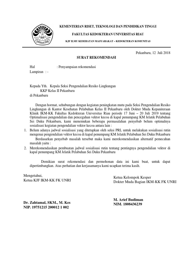 Surat Rekomendasi KKP | PDF