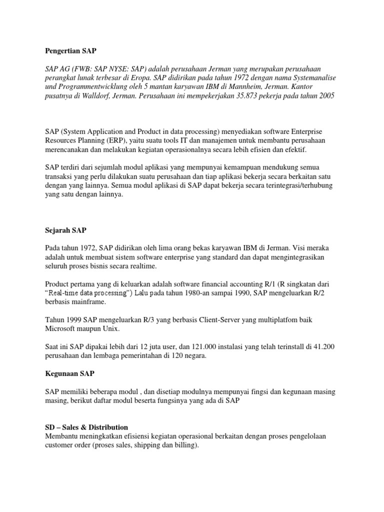Modul Sap | PDF