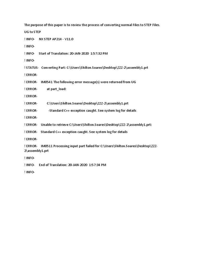 STEP Files - Procedure | PDF