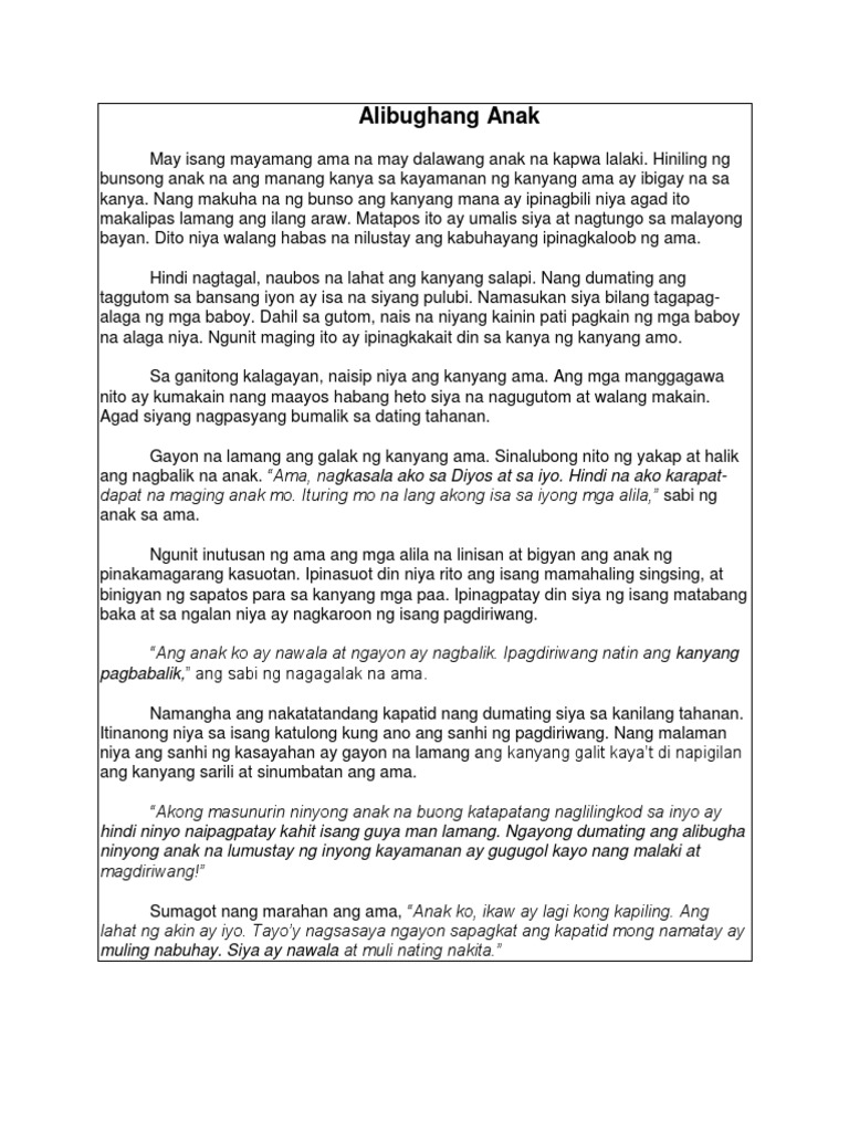 Buod NG Alibughang Anak | PDF