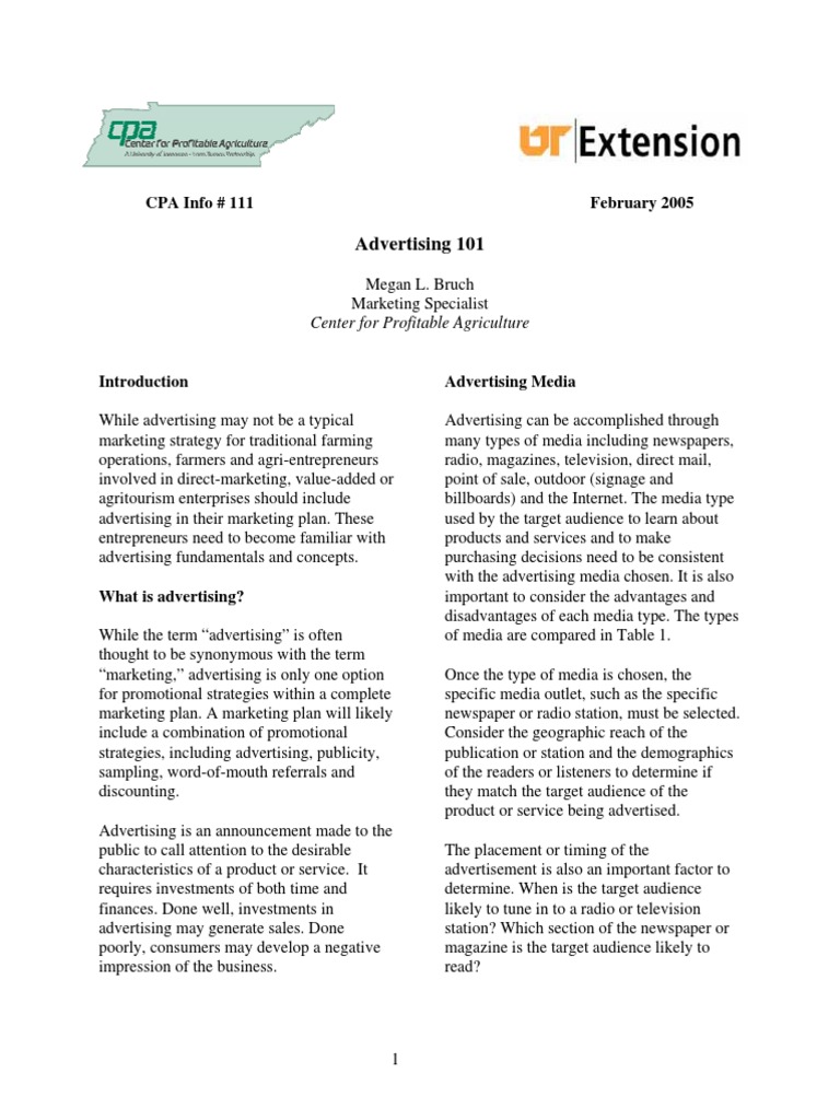 Advertising 101 | PDF | Target Audience | Advertising