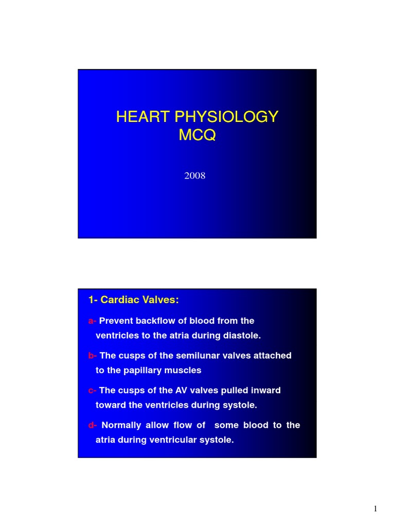 MCQ | PDF | Heart Valve | Electrocardiography