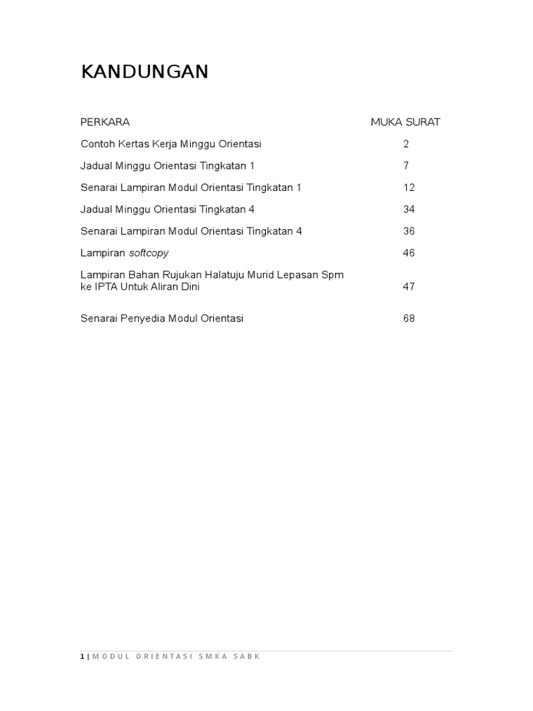 Modul Orientasi | PDF