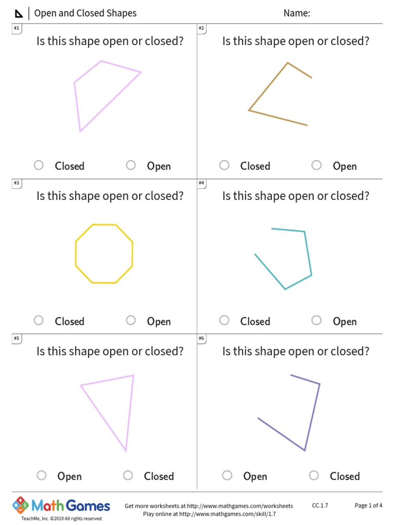 1 7 Open and Closed Shapes | PDF