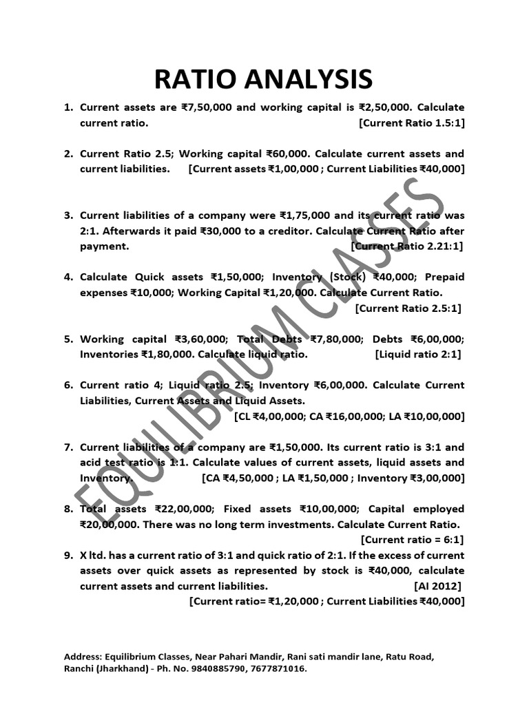 Ratio Analysis | PDF | Revenue | Equity (Finance)
