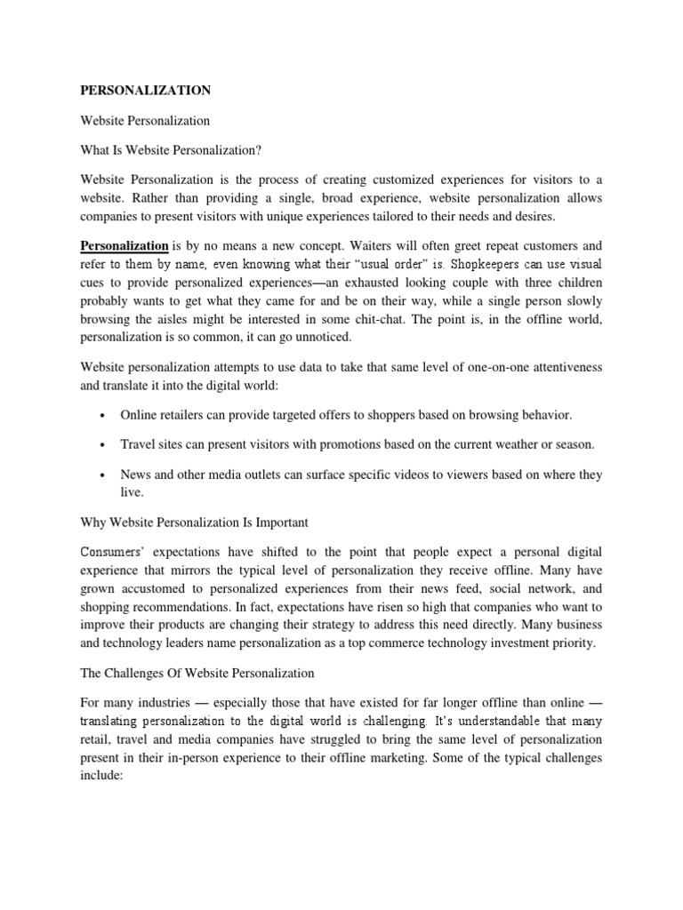 Ai and Personalization | PDF | Artificial Intelligence | Intelligence (AI) & Semantics