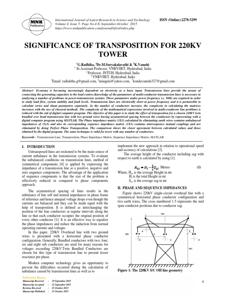 220kV Tower Transposition Analysis | PDF | Matrix (Mathematics ...