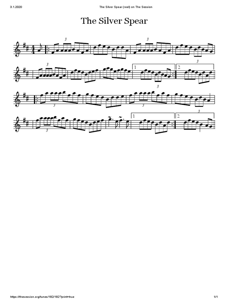 The Silver Spear (Reel) On The Session | PDF
