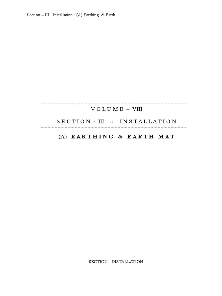 Substation Earth Mat Installation Guide | PDF | Electrical Conductor ...