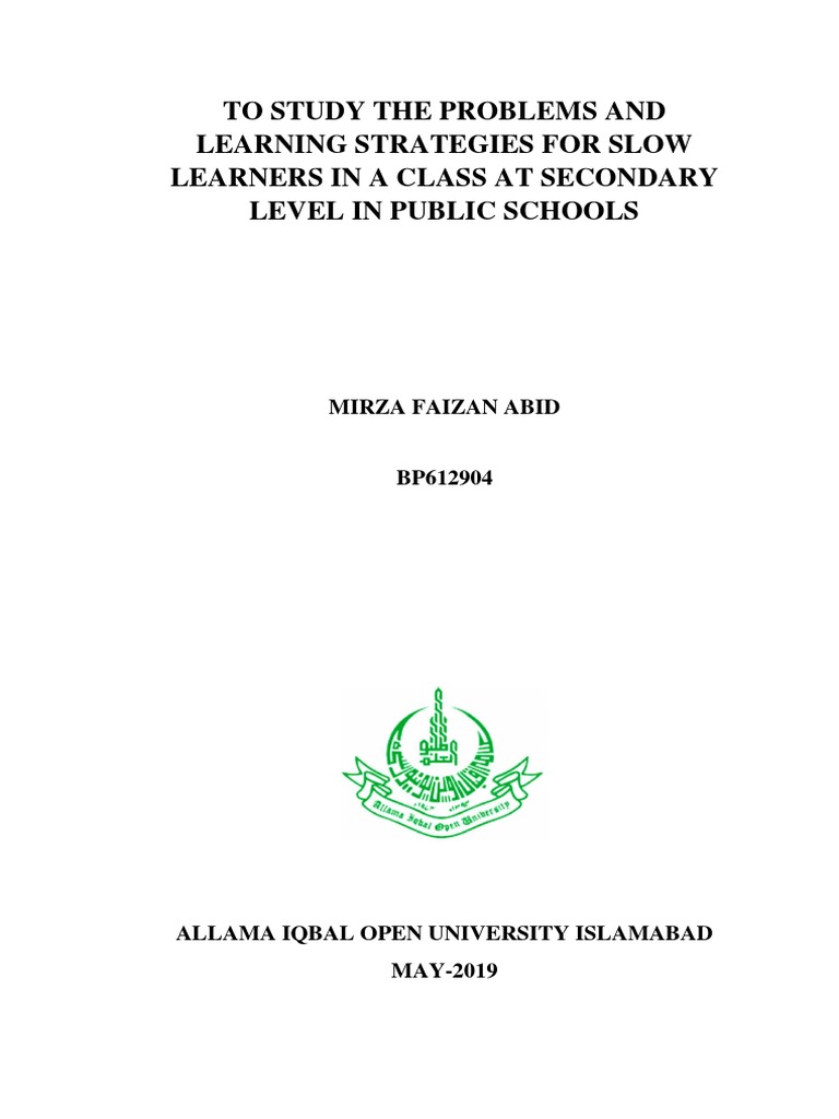 Problems and Strategies for Slow Learners | PDF | Learning Disability ...