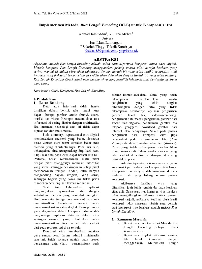 Implementasi Metode Run Length Encoding (RLE) Untuk Kompresi Citra ...