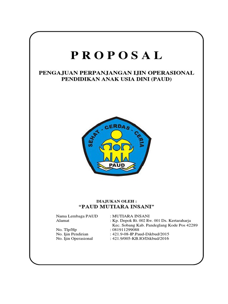 Proposal Pengajuan Perpanjangan Ijin Operasional | PDF