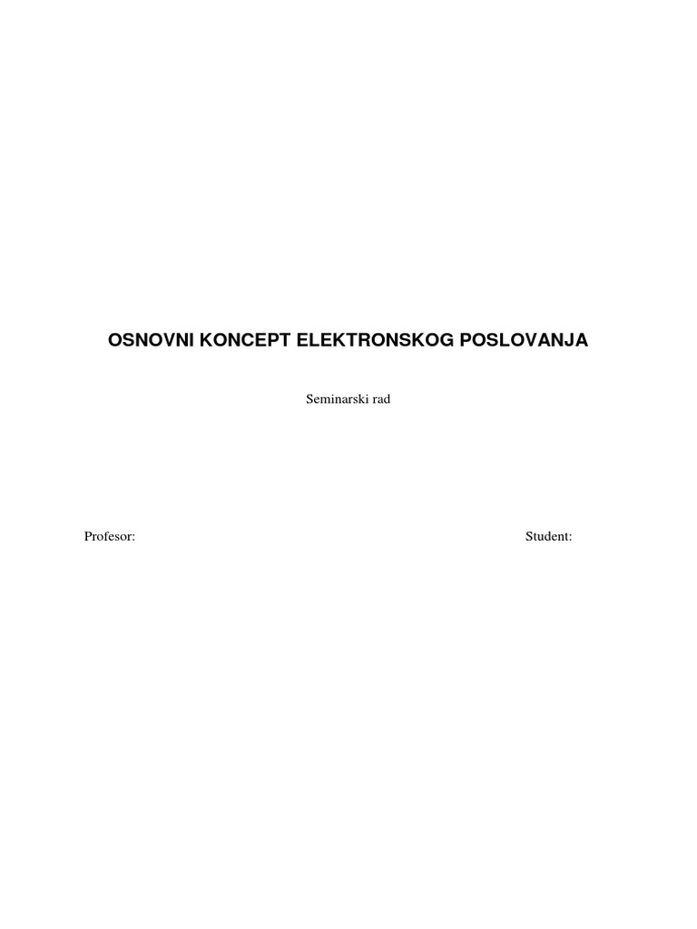 Elektronsko Poslovanje | PDF