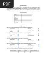 QUESTIONNAIRE On Celebrity Endorsement | PDF | Celebrity | Expert