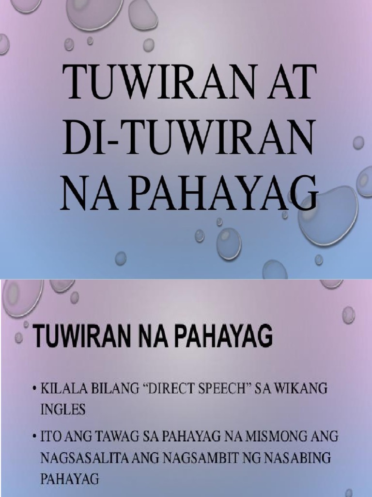 Tuwiran at Di Tuwirang Pahayag | PDF