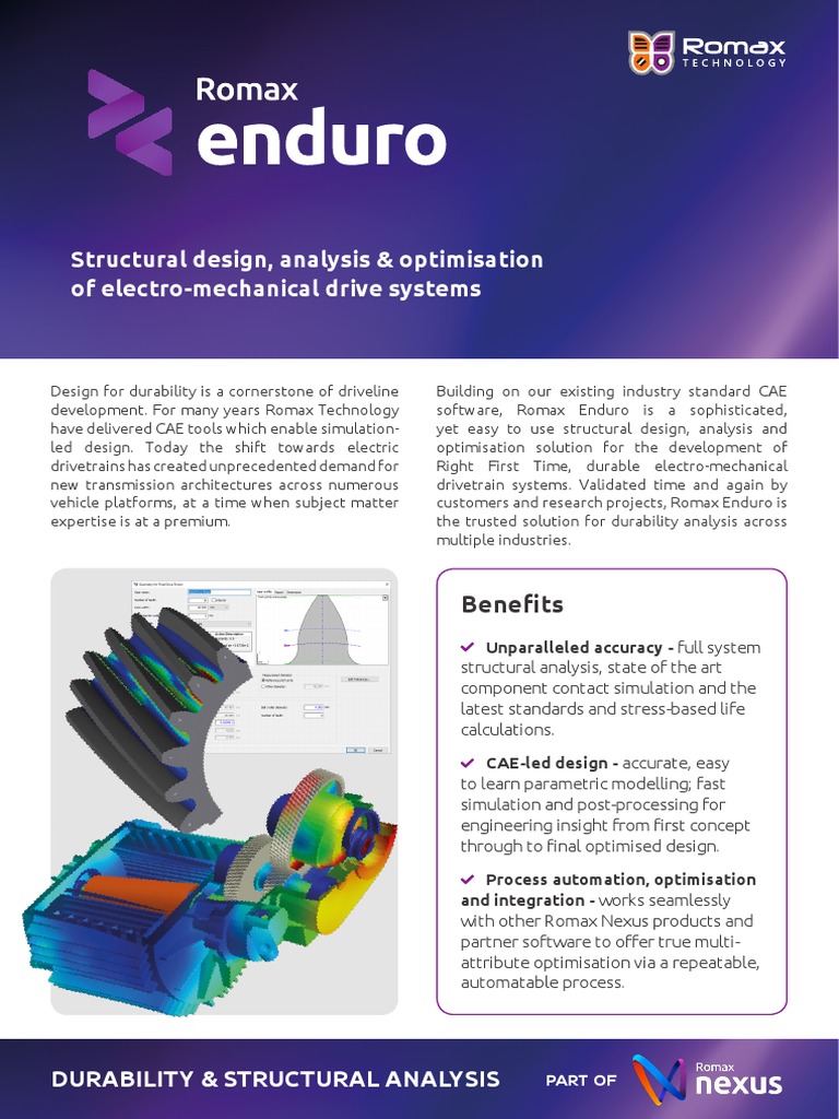 Romax Enduro Flyer | PDF | Simulation | Computer Aided Design