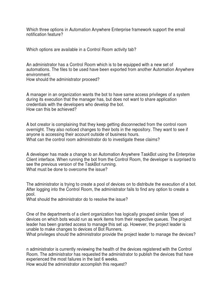 RPA Sample Questions | PDF | Microsoft Excel | User (Computing)