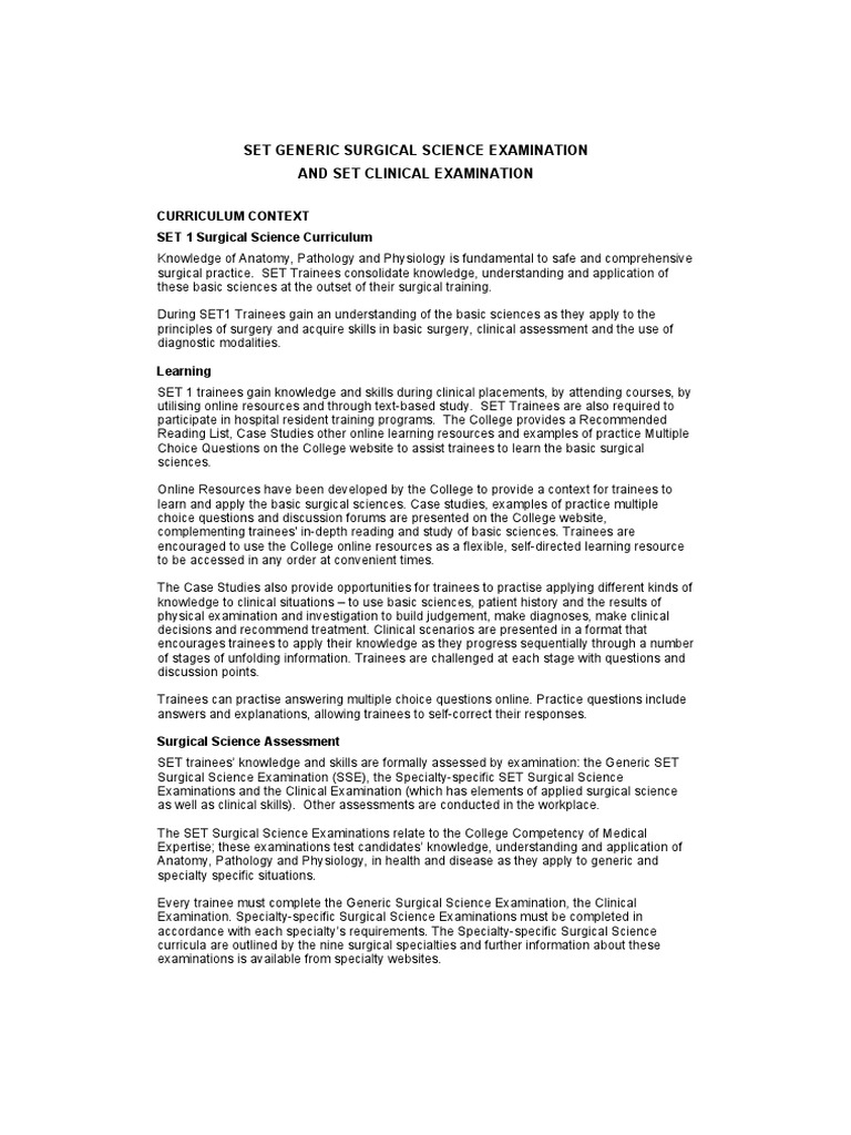 RACS Curriculum PDF | PDF | Inflammation | Specialty (Medicine)