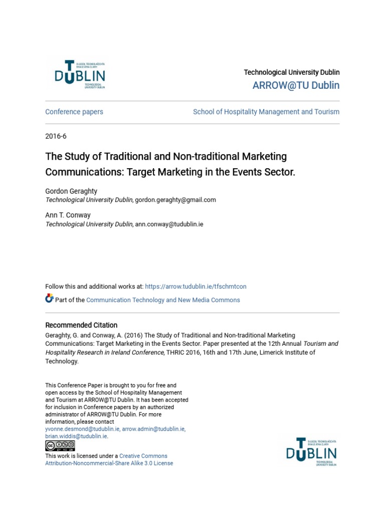 The Study of Traditional and Non-Traditional Marketing Communicat | PDF ...