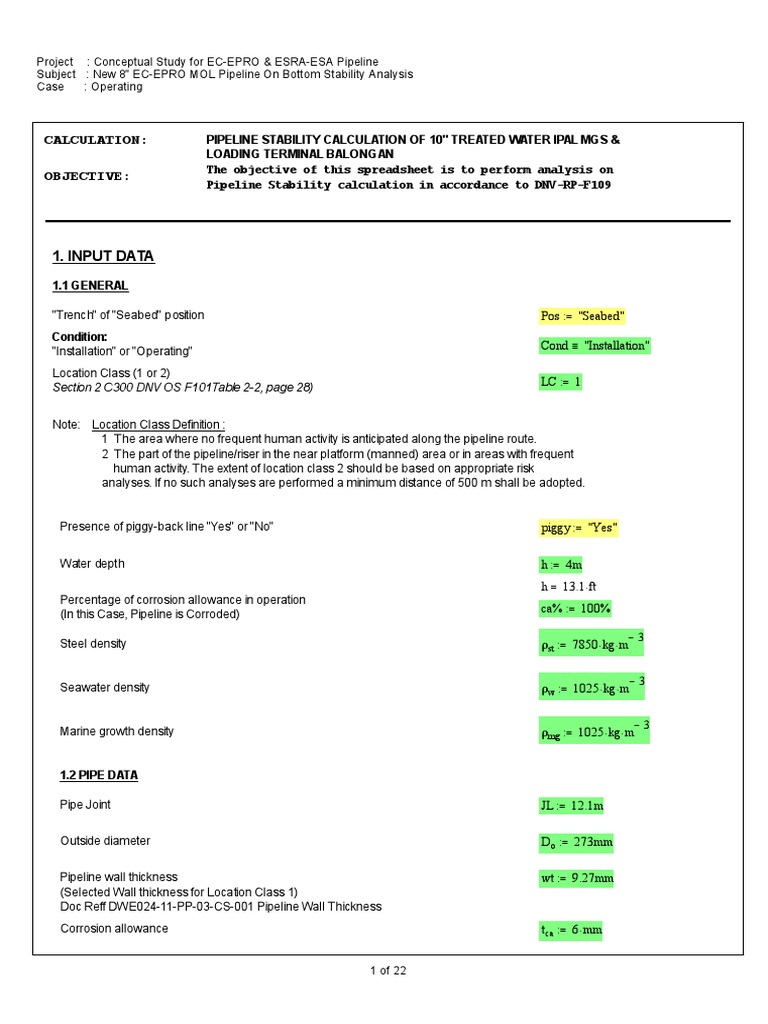 Pipeline Stability Analysis for Conceptual Study of 8-Inch EC-EPRO MOL Pipeline | PDF | Sand ...
