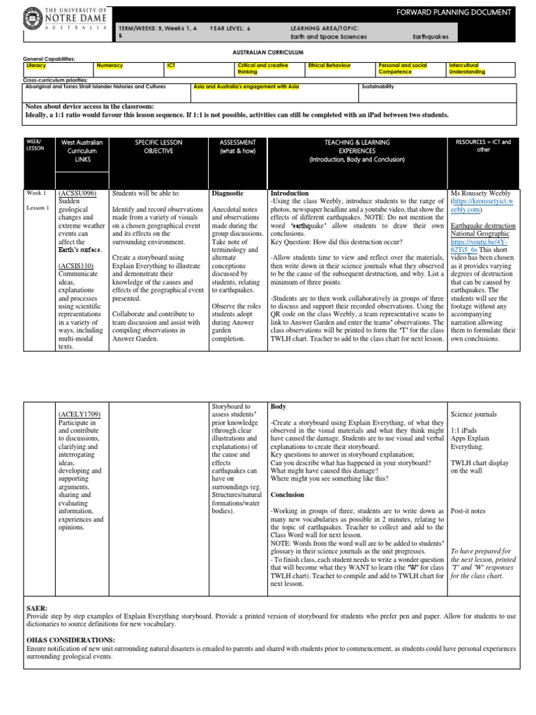 Year 6 Earthquake Explorers FPD | PDF | Educational Technology | Plate ...
