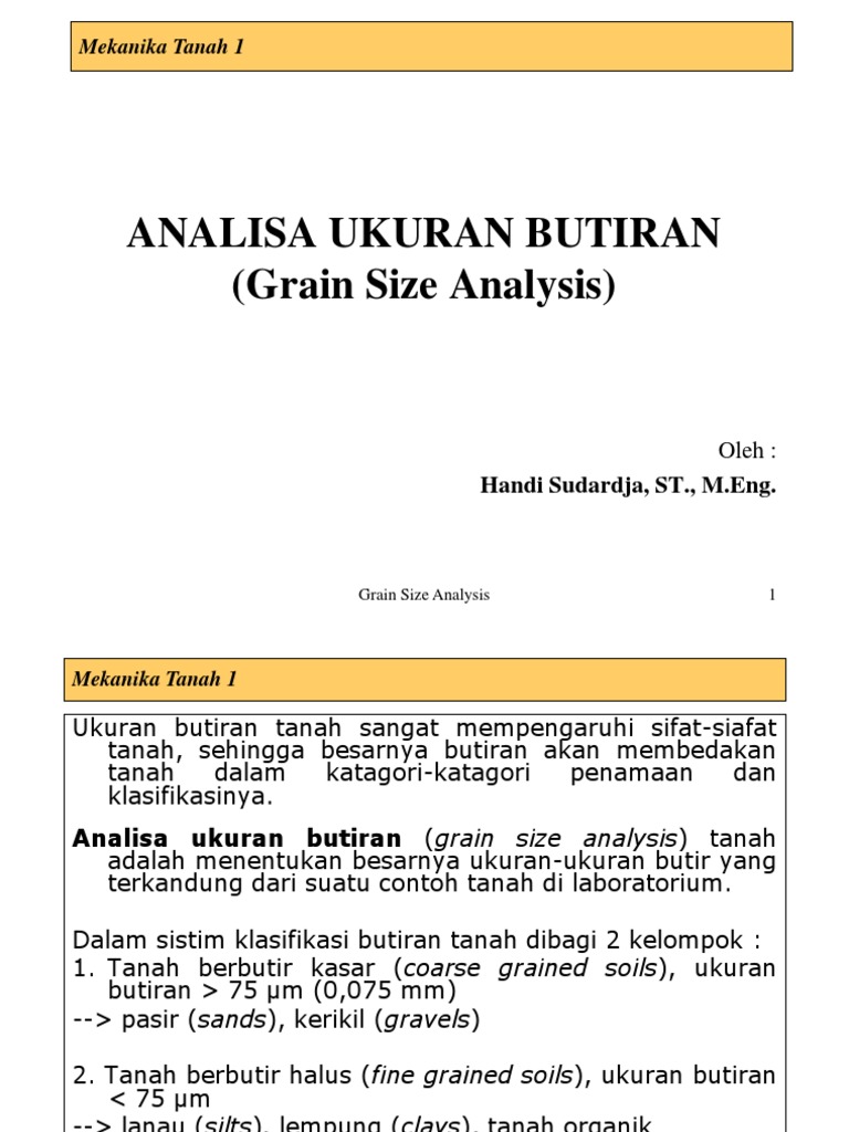 Analisis Ukuran Butiran Tanah | PDF