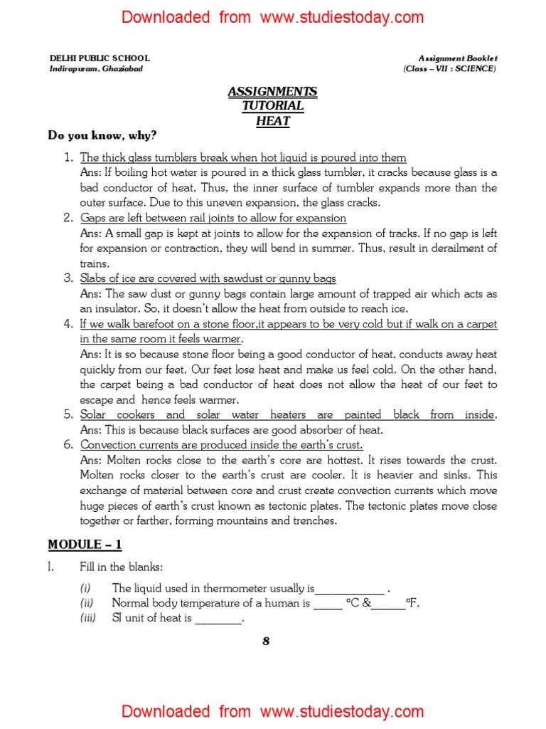 CBSE Class 7 Science - Heat | PDF | Fahrenheit | Thermometer